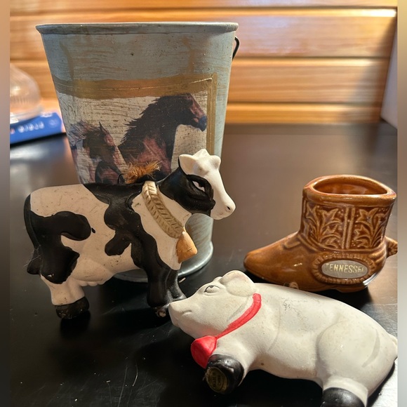 Vintage | Accents | Vintage Tennessee Cowboy Boot Toothpick Holder Cow ...